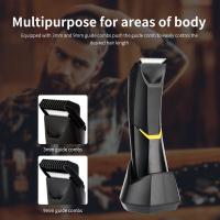 China Electric Groin Hair Trimmer IPX4 Waterproof Body Replaceable Ceramic Blade Heads Hair Clipper for sale