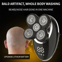 China 5 In 1 Men Electric Shavers 5D Floating Rotary Razor Multifunctional Beard Trimmer for sale
