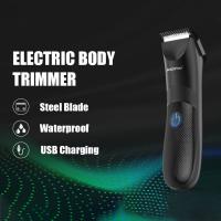 China Men Electric Body Trimmer And Shaver eplaceable Ceramic Blade IPX7 Waterproof Razor for sale