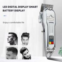 China Stainless Blade Cordless Hair Trimmer Led Display All Metal Usb Rechargeable for sale