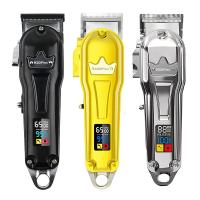 China Stainless Blade Cordless Hair Trimmer Led Display All Metal Usb Rechargeable for sale