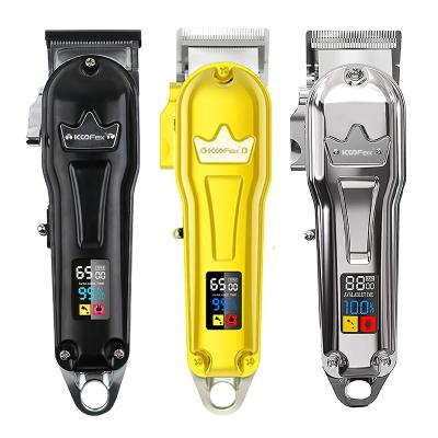China Stainless Blade Cordless Hair Trimmer Led Display All Metal Usb Rechargeable for sale