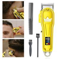 China Stainless Blade Cordless Hair Trimmer Led Display All Metal Usb Rechargeable for sale