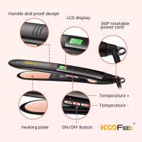 China 2 In 1 PTC Heater Flat Iron Hair Straightener Multi Temperature LCD Display for sale