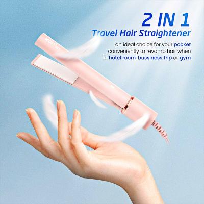 China Travel Size Portable Hair Straightener Small Flat Irons Curling For Short Hair 1 Inch Styling Tools for sale