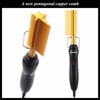 China Household Hot Hair Straightener Ceramic Electric Hair Straightening Comb Curling Iron Heated Brush for sale