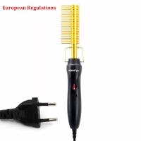 China Household Hot Hair Straightener Ceramic Electric Hair Straightening Comb Curling Iron Heated Brush for sale