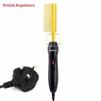 China Household Hot Hair Straightener Ceramic Electric Hair Straightening Comb Curling Iron Heated Brush for sale