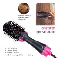 China 220V Hair Dryer Brush Round Blow Dryer 3 In 1 Straightening Hot Air Brush Anti Scald for sale