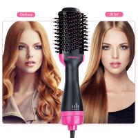 China 220V Hair Dryer Brush Round Blow Dryer 3 In 1 Straightening Hot Air Brush Anti Scald for sale