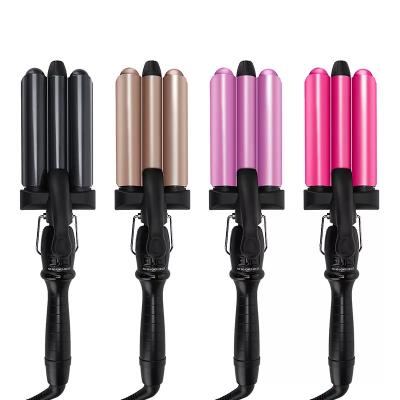 China 3 Barrel Temperature Adjustable Electric Hair Curler Hair Waver Curling Iron Ceramic Tourmaline for sale