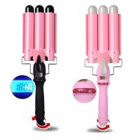 China 3 Barrel Temperature Adjustable Electric Hair Curler Hair Waver Curling Iron Ceramic Tourmaline for sale