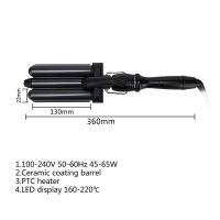 China 3 Barrel Temperature Adjustable Electric Hair Curler Hair Waver Curling Iron Ceramic Tourmaline for sale