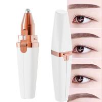 China 2 In 1 Eyebrow Trimmer Facial Hair Removal Rechargeable Razor Tool With LED Light for sale