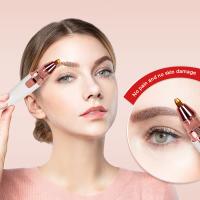 China 2 In 1 Eyebrow Trimmer Facial Hair Removal Rechargeable Razor Tool With LED Light for sale