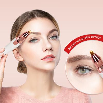 China 2 In 1 Eyebrow Trimmer Facial Hair Removal Rechargeable Razor Tool With LED Light for sale
