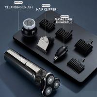 China Cordless Electric Razor For Men Shaving IPX7 Waterproof Wet Dry 4 In 1 Shavers Beard Nose 4D Trimmer for sale
