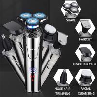 China Cordless Electric Razor For Men Shaving IPX7 Waterproof Wet Dry 4 In 1 Shavers Beard Nose 4D Trimmer for sale