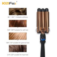 China Electric Ceramic 3 Barrel Wave Wand Iron LCD Display Multi Scene for sale