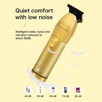 China Gold Zero Gapped Cordless Hair Trimmer 10W Rechargeable Skinsafe for sale