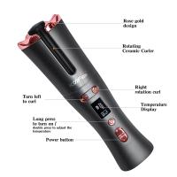 China Rotating Ceramic Wireless Hair Curler Portable 6 Temperature LCD Display for sale