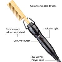 China 50/60Hz Ultralight Electric Hot Hair Comb , Durable Ceramic Comb Hair Straightener for sale