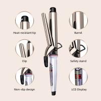 China 1inch Titanium Barrel Electric Hair Curler Household Curling Iron LCD Display for sale