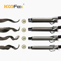 China 1inch Titanium Barrel Electric Hair Curler Household Curling Iron LCD Display for sale