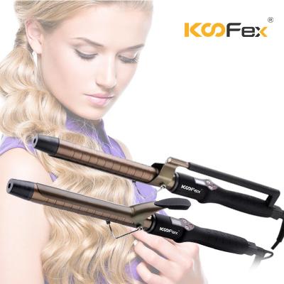 China 360 Degree Rotating 32mm Ceramic Curling Wand Iron LCD Moisture Lock Portable for sale