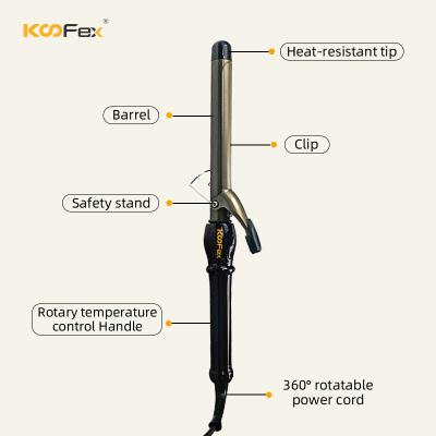China Anti Frizz Ceramic Hair Curling Wand , 60-120W Dual Voltage Curling Iron for sale