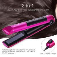 China Frizzproof Ceramic Flat Iron Hair Straightener , Hotel 25W Straightener Curler 2 In 1 for sale