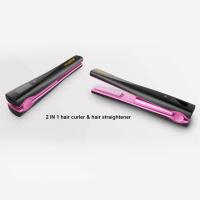 China USB Rechargeable 2 In 1 Cordless Curling Iron And Hair Straightener Practical for sale
