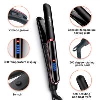 China Ceramic Coated Plates Flat Iron Hair Straightener Electric Adjustable Temperature for sale