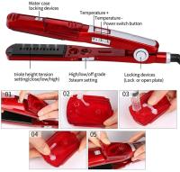 China 5 Speed Iron Flat Ceramic Steam Hair Straightener Automatic Frizz Proof for sale