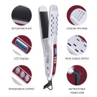 China Titanium Fast Heating Steam Hair Straightener LCD Display 60-100W for sale