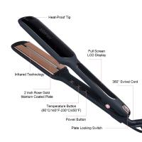 China Ultralight Ionic Infrared Hair Straightener Multifunctional LCD Display for sale