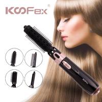 China Interchangeable Hot Air Multifunctional Hair Dryer Brush Frizzproof Lightweight for sale