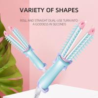 China Ultralight Ceramic Hair Curler And Straightener , 20W Frizzproof 3 In 1 Hair Brush for sale