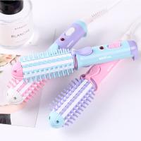 China Ultralight Ceramic Hair Curler And Straightener , 20W Frizzproof 3 In 1 Hair Brush for sale