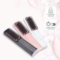 China Portable Wireless Multifunctional Hair Dryer Brush Straightener PTC Heater Frizzproof for sale