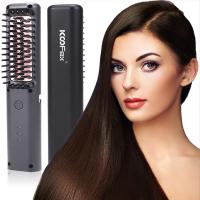 China Portable Wireless Multifunctional Hair Dryer Brush Straightener PTC Heater Frizzproof for sale
