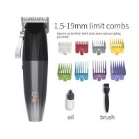 China Usb Charging Cordless Hair Trimmer Black Stainless Steel Blade Adjustable Shaving Machine for sale