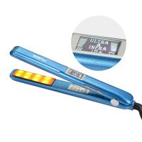 China Professional LCD Display Flat Iron Hair Straightener Ultrasonic Infrared Ionic for sale