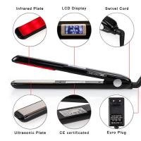 China Professional LCD Display Flat Iron Hair Straightener Ultrasonic Infrared Ionic for sale