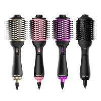 China 4 In 1 Multi Functional Hot Air Dryer Comb Brush Hair Curler Tourmaline Ceramic for sale
