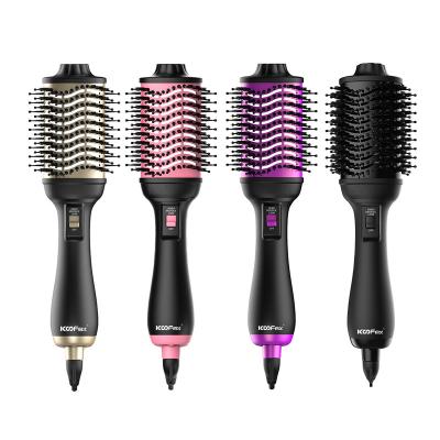 China 4 In 1 Multi Functional Hot Air Dryer Comb Brush Hair Curler Tourmaline Ceramic for sale
