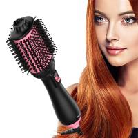 China 4 In 1 Multi Functional Hot Air Dryer Comb Brush Hair Curler Tourmaline Ceramic for sale