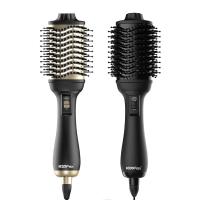China 4 In 1 Multi Functional Hot Air Dryer Comb Brush Hair Curler Tourmaline Ceramic for sale