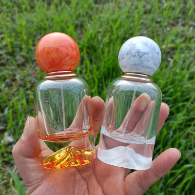 China Recyclable 50ml Perfume Spray Bottle Thick Bottom Bayonet Color Glass for sale