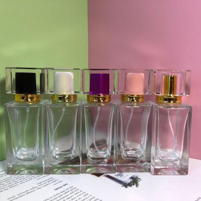 China High Grade 50ml Perfume Spray Bottle 500pcs Square Cosmetic Sub Bottling for sale